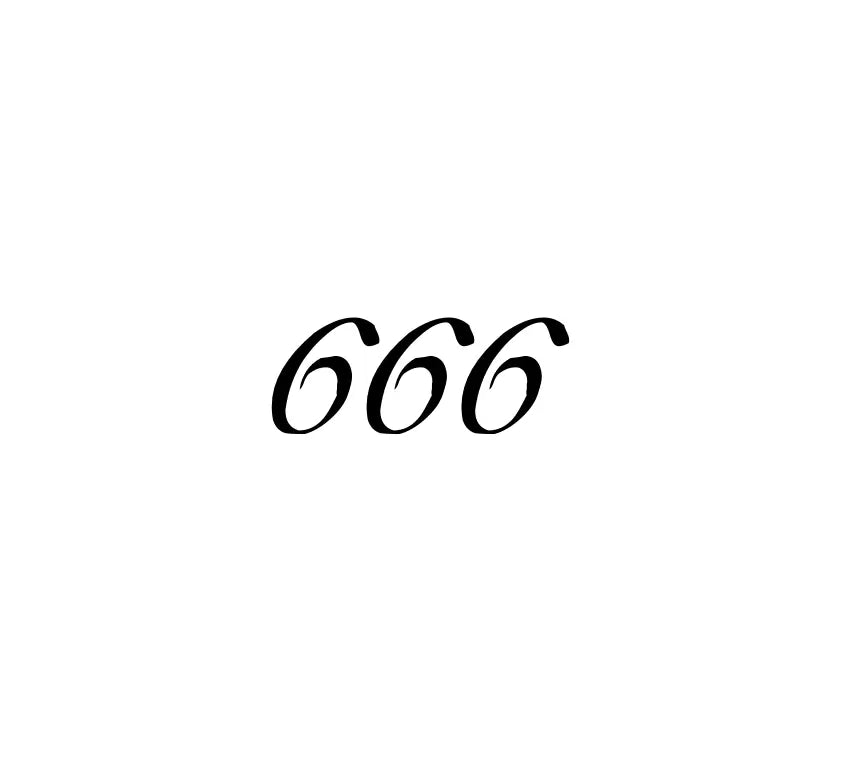 Numbers 666 Option 2 Temporary Tattoos by POKéINK Tattoo Size 2x2 ...