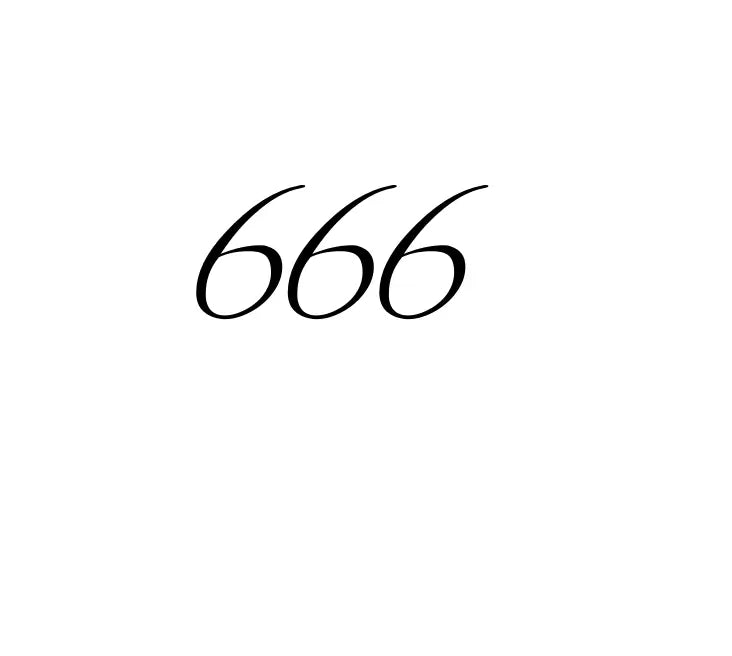 Numbers 666 Option 6 Temporary Tattoos by POKéINK Tattoo Size 2x2 ...
